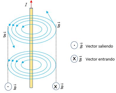 Campo Magnético producido por un conductor recto - Ejercicios Resueltos